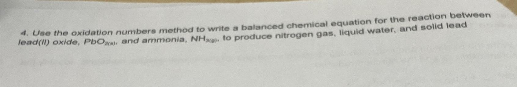 Solved Use the oxidation numbers method to write a balanced | Chegg.com