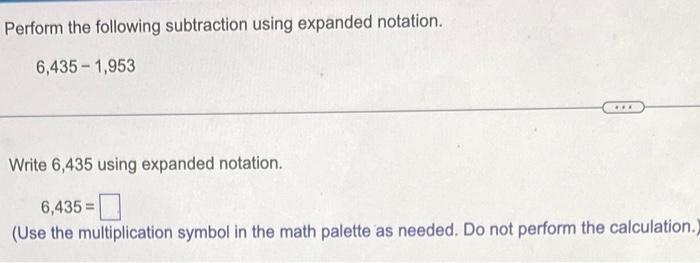 Solved Perform the following subtraction using expanded | Chegg.com