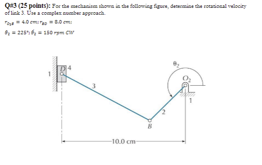 Solved Q#3 (25 ﻿points): For the mechanism shown in the | Chegg.com