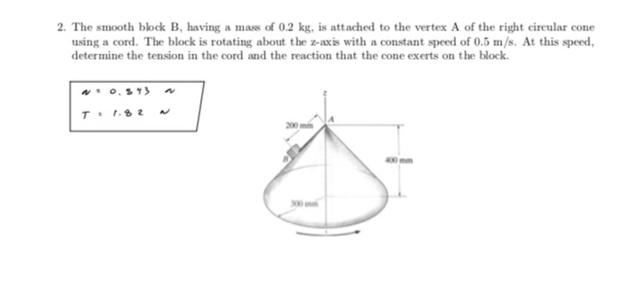 Solved 2. The smooth block B, having a mass of 0.2 kg, is | Chegg.com