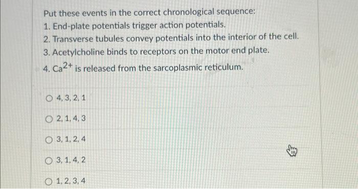 Solved Put these events in the correct chronological | Chegg.com
