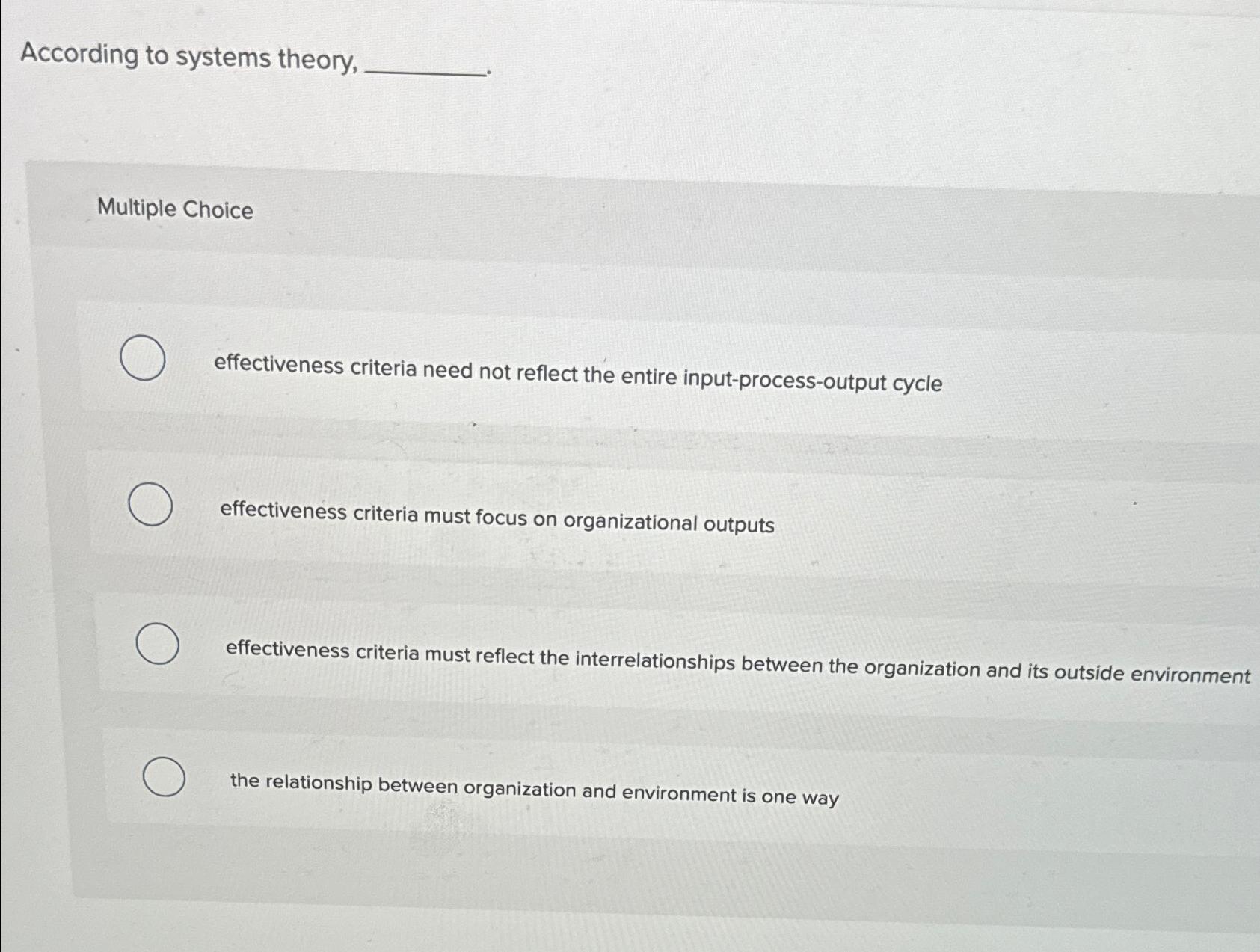Solved According to systems theory,Multiple | Chegg.com