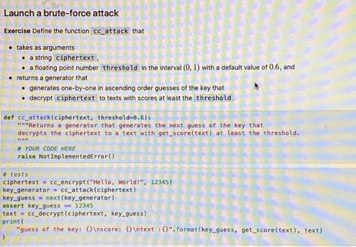Solved Launch a brute-force attack Exercise Define the | Chegg.com