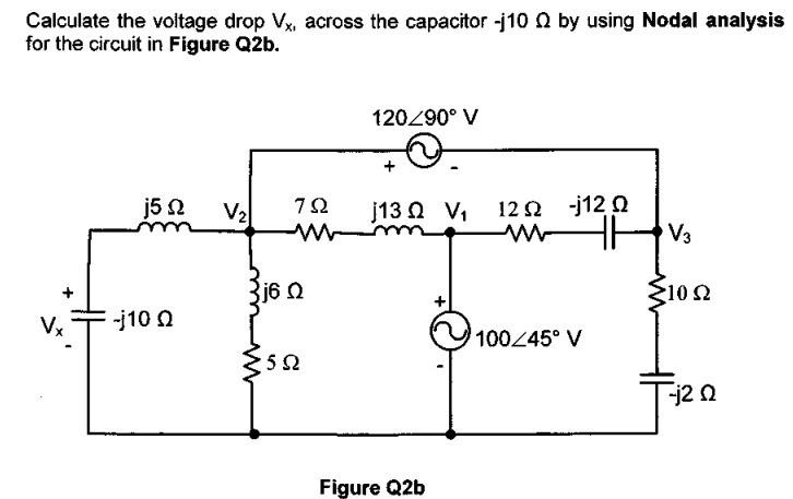 Calculate the voltage drop Vx across the capacitor | Chegg.com