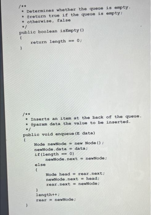 Solved Generic Circular Queue with Singly-Linked Nodes and | Chegg.com
