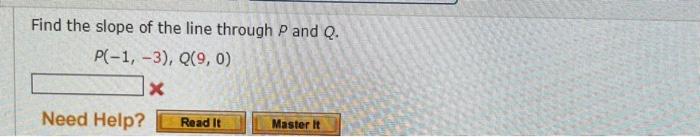Solved Find the slope of the line through P and Q. | Chegg.com