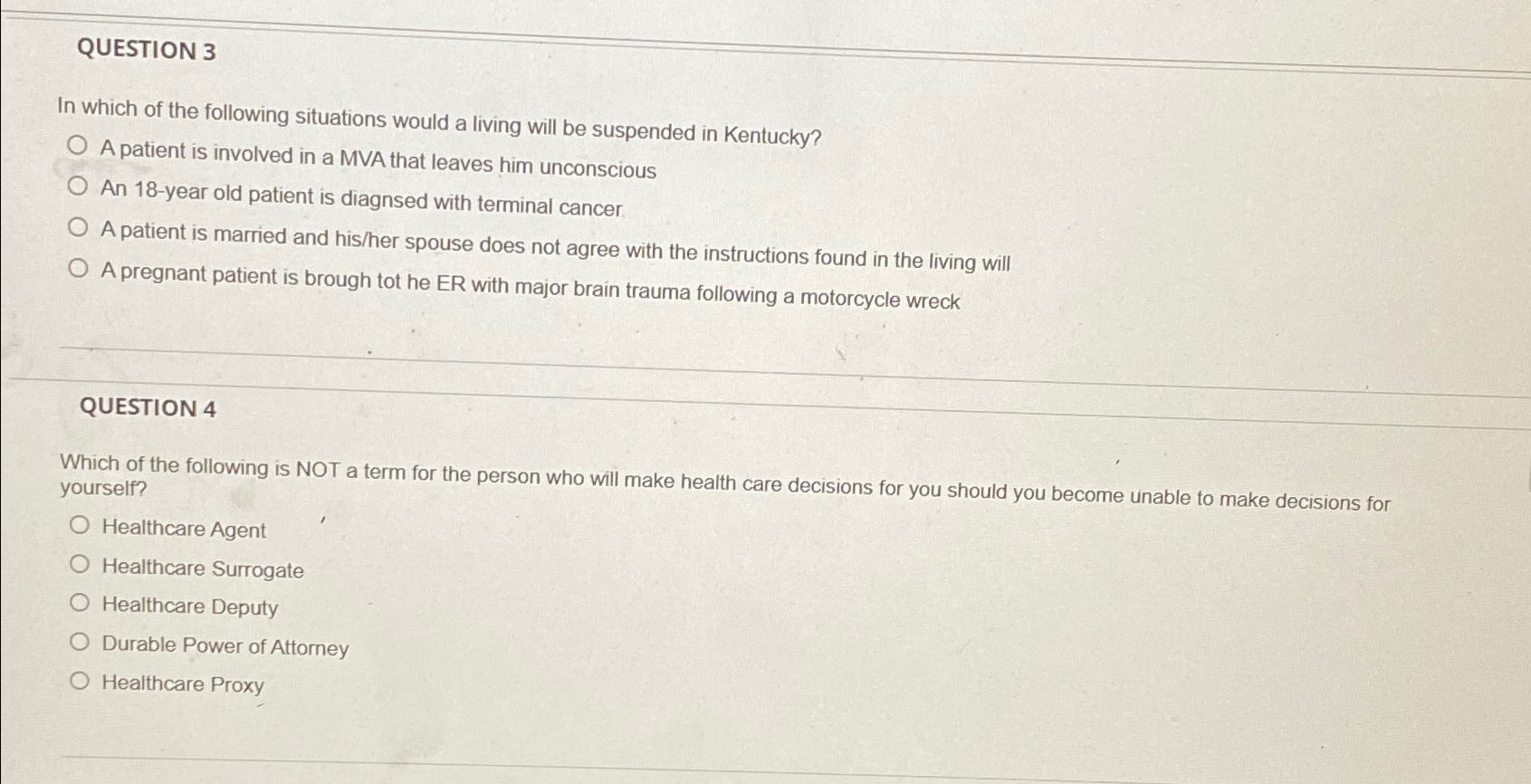 Solved QUESTION 3In which of the following situations would | Chegg.com