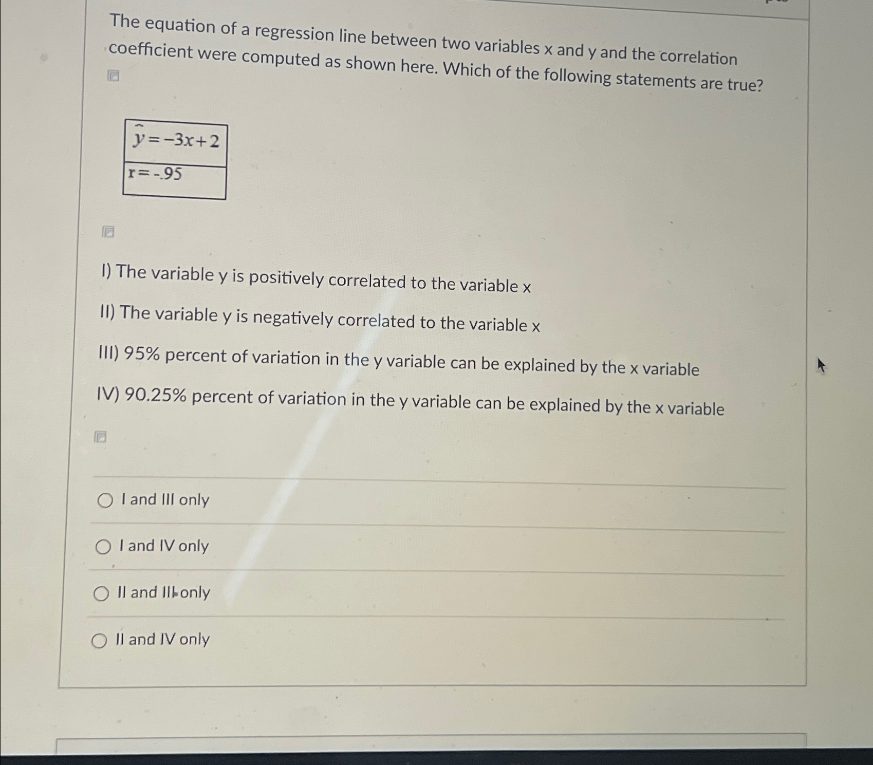 Solved The equation of a regression line between two | Chegg.com