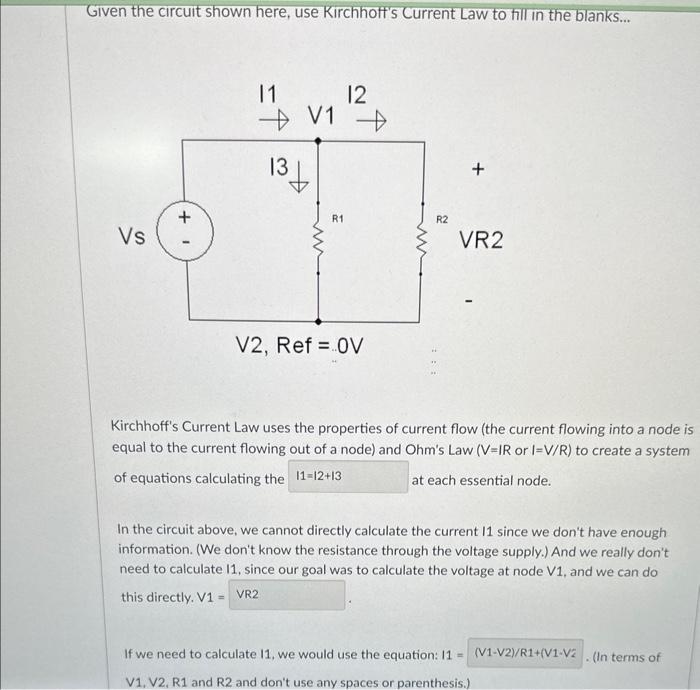 Solved Given the circuit shown here, use Kirchhotf's Current | Chegg.com