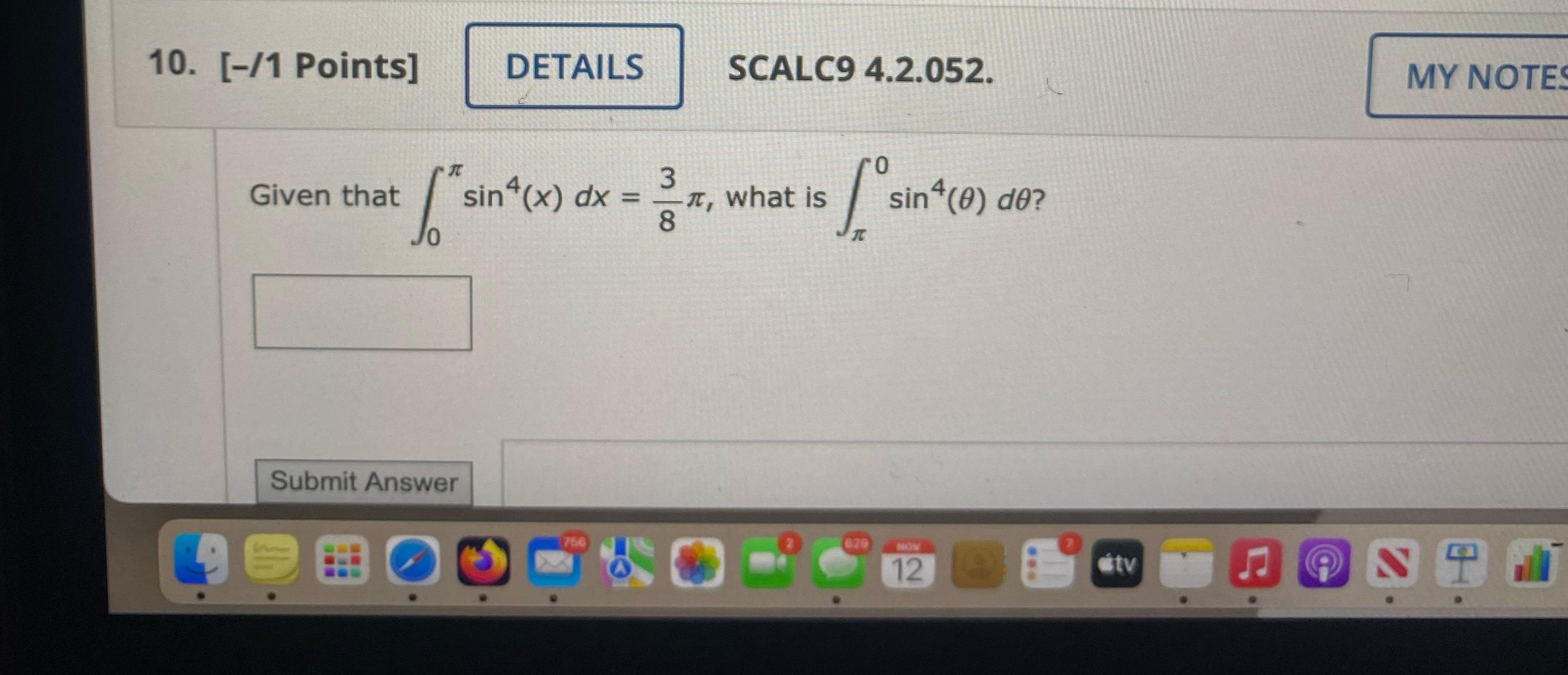Solved [-/1 ﻿Points]SCALC9 4.2.052.Given that | Chegg.com