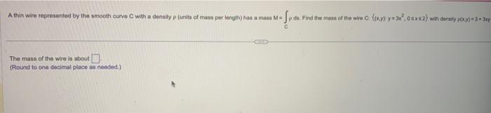 Solved The mass of the wire is about (Round to one decimal | Chegg.com
