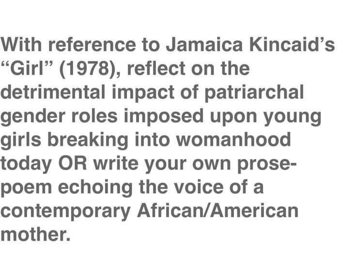 Solved With reference to Jamaica Kincaid's “Girl” (1978), | Chegg.com