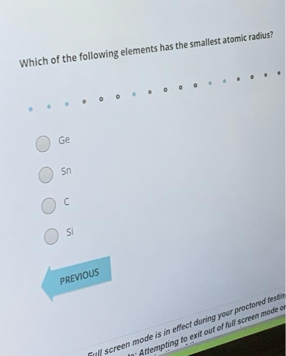 Solved Which of the following elements has the smallest | Chegg.com