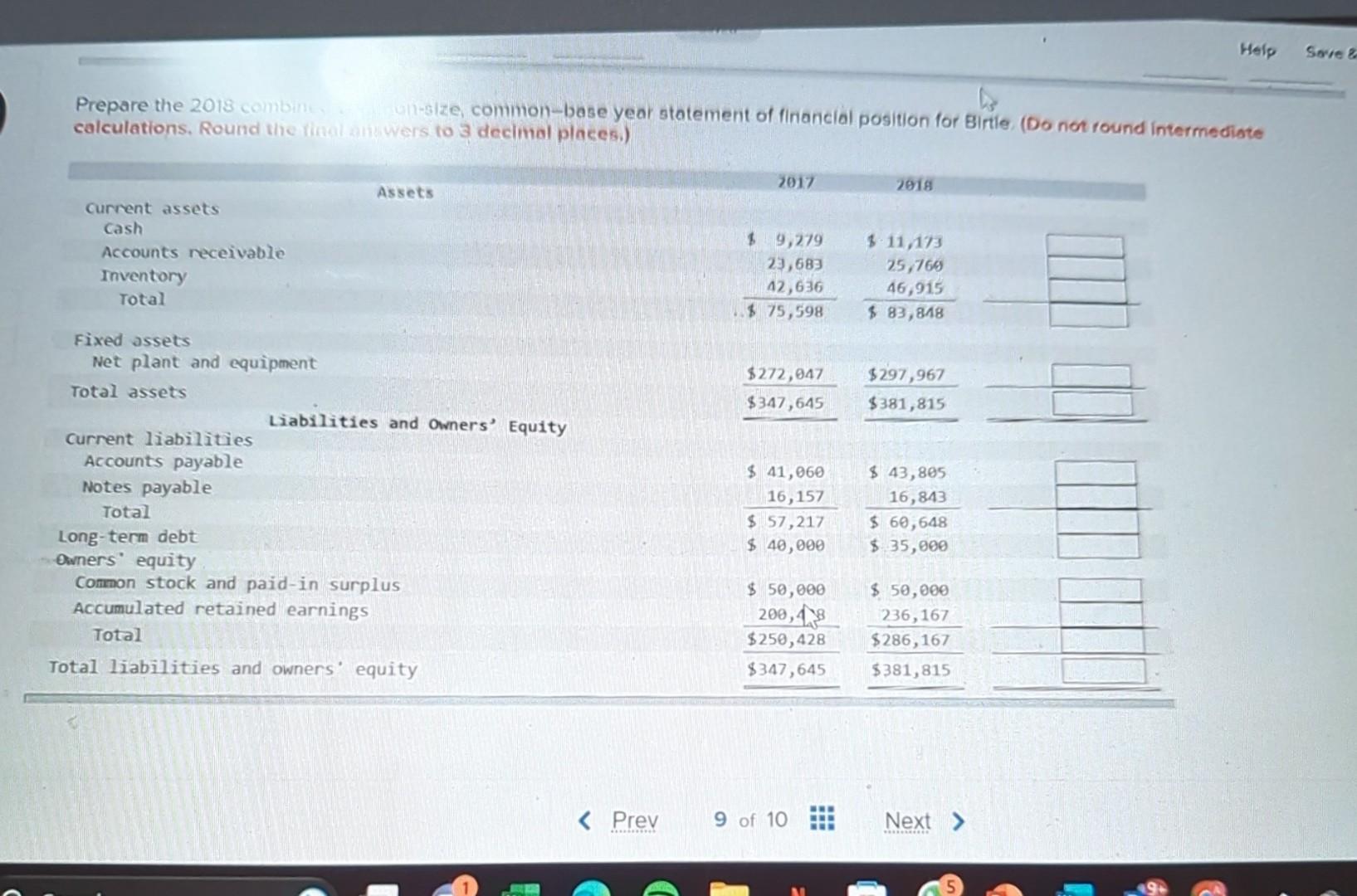 Solved Prepare the 2018 combined common-size, common-base | Chegg.com