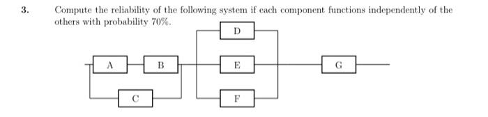 Solved Compute the reliability of the following system if | Chegg.com