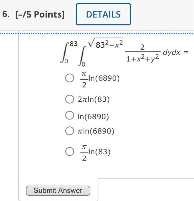 Solved 6. [-/5 Points] | Chegg.com