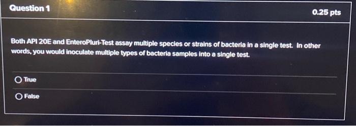 Solved Both API 20 E and EnteroPluri-Test assay multiple | Chegg.com