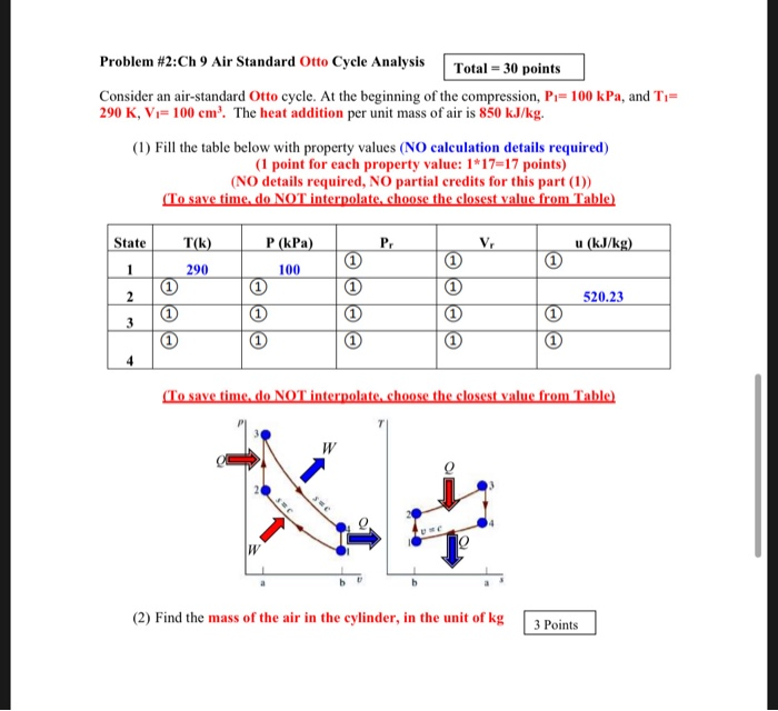 Solved Problem #2:Ch 9 Air Standard Otto Cycle Analysis | Chegg.com