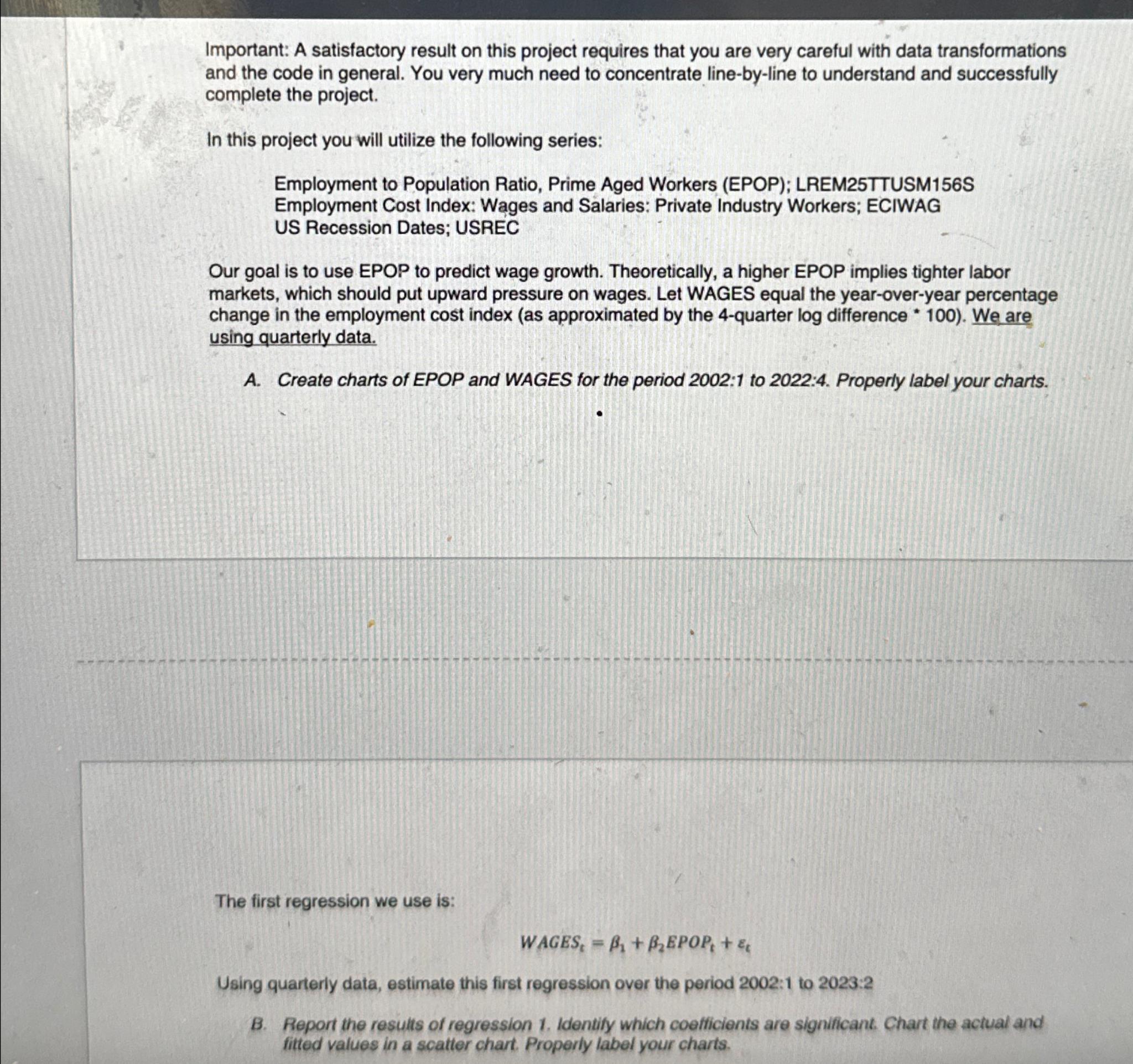 Solved Important: A satisfactory result on this project | Chegg.com