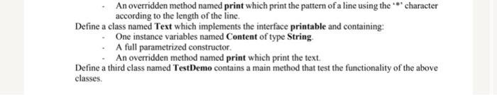 Solved Q2. Write a program (Abstract+Interface) Define a | Chegg.com
