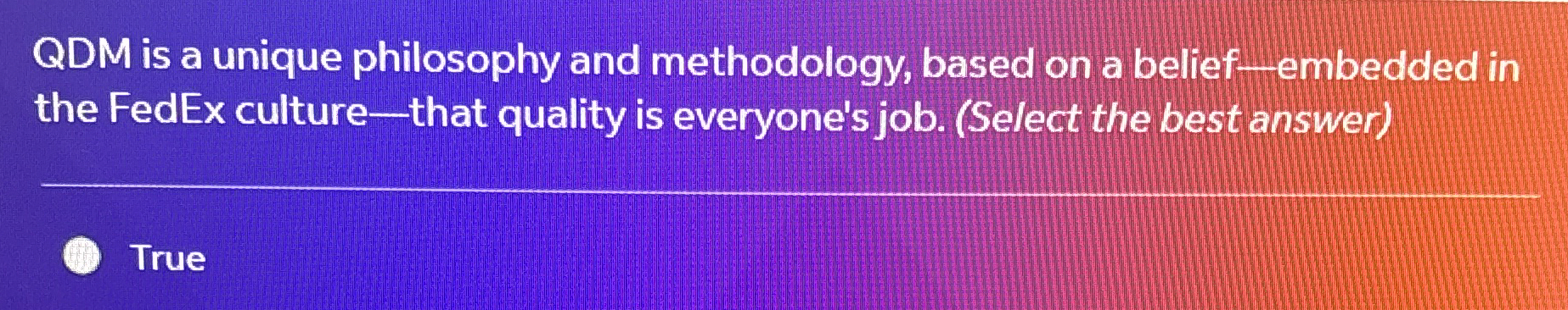 Solved QDM is a unique philosophy and methodology, based on | Chegg.com