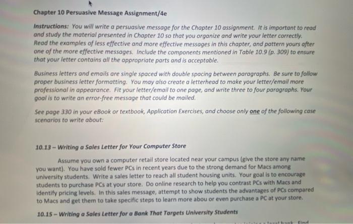 Solved 10.13 - Writing a Sales Letter for Your Computer | Chegg.com