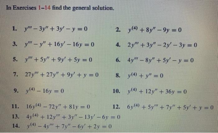 Solved In Exercises 1-14 find the general solution. 1. y' - | Chegg.com