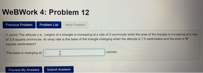 Solved WebWork 4: Problem 12 Previous Problem Problem List | Chegg.com