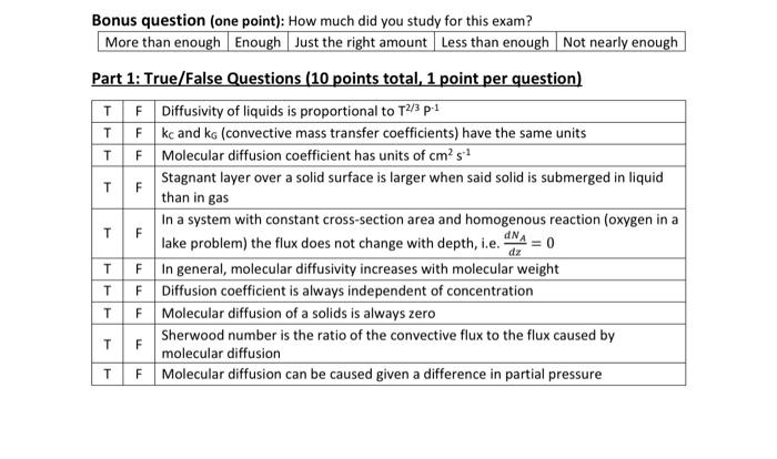 Solved Bonus question (one point): How much did you study | Chegg.com