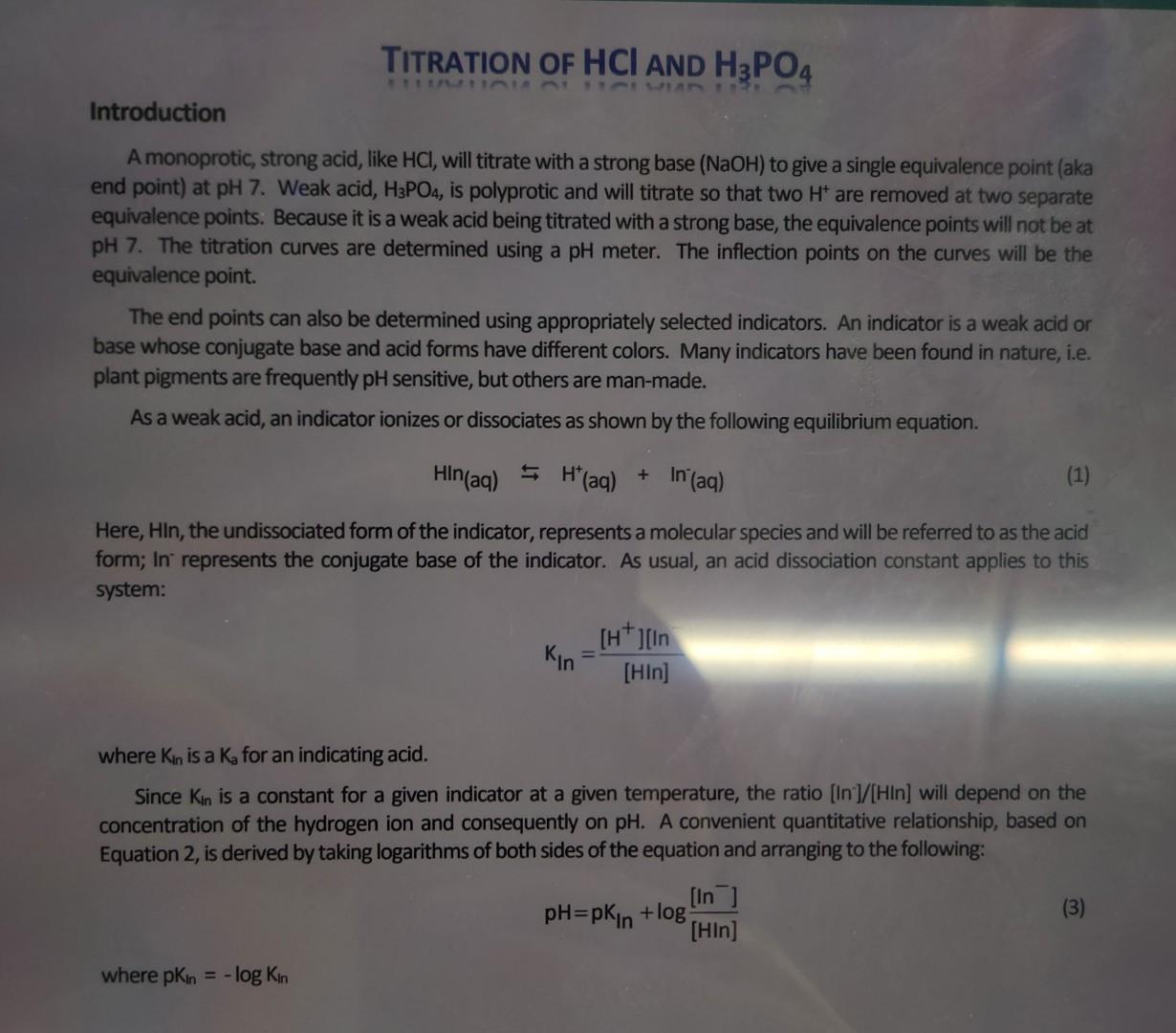 Solved A monoprotic, strong acid, like HCl, will titrate | Chegg.com