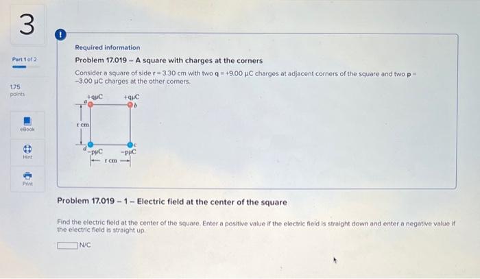 Solved Required information Problem 17.019 - A square with | Chegg.com