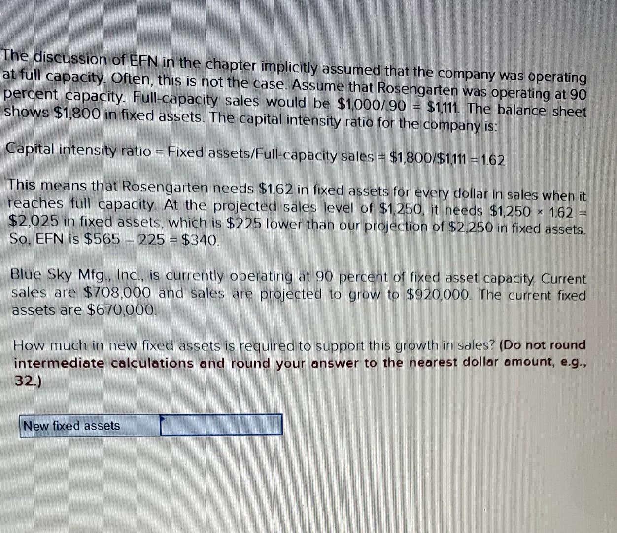 Solved The discussion of EFN in the chapter implicitly | Chegg.com