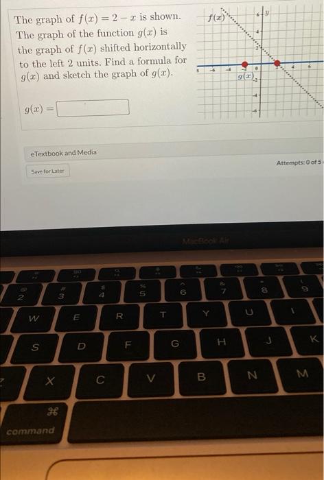 Solved ************************ f(x) The graph of f(x) = 2 - | Chegg.com