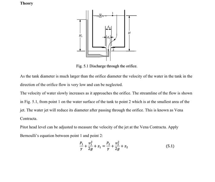 Solved Experiment No. 5 Flow through a Circular Orifice | Chegg.com