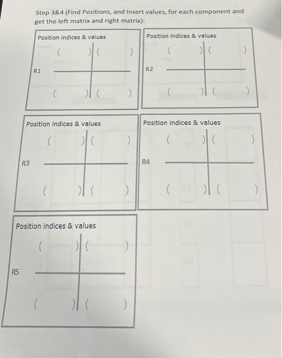 Step 3\&4 (Find Positions, and insert values, for | Chegg.com