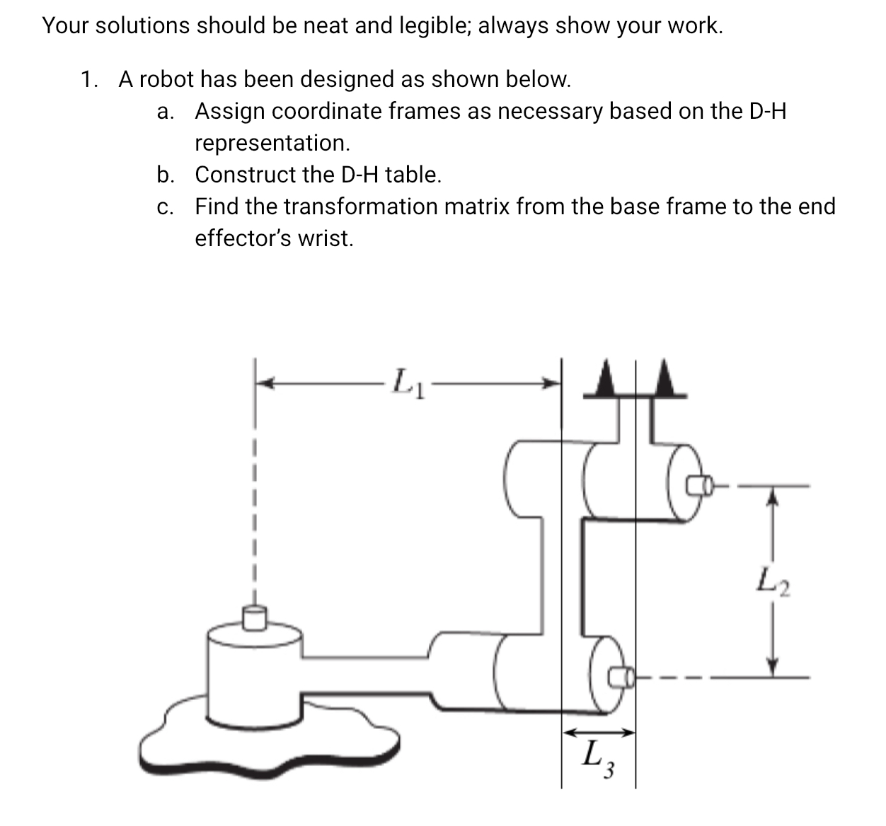 Solved A robot has been designed as shown below.a. ﻿Assign | Chegg.com