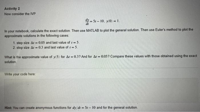 Solved Activity 1: We know that the general solution of | Chegg.com