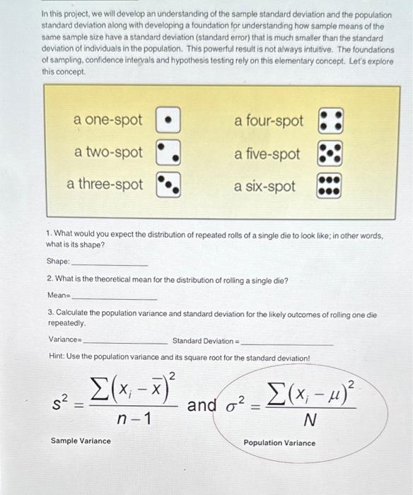 Solved In this project, we will develop an understanding of | Chegg.com