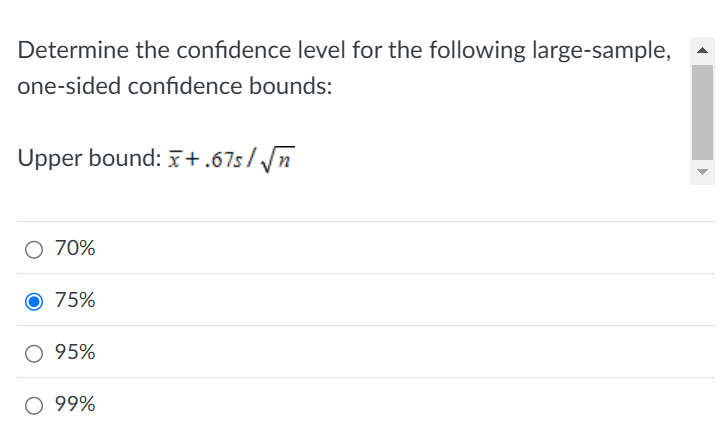 Solved Determine the confidence level for the following | Chegg.com