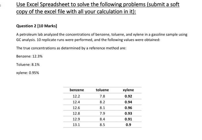 Solved B Use Excel Spreadsheet to solve the following | Chegg.com