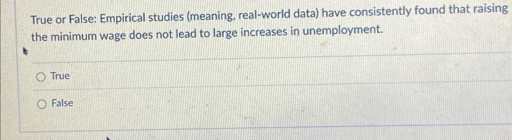 Solved True or False: Empirical studies (meaning, | Chegg.com