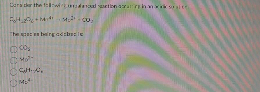 Solved Consider the following unbalanced reaction occurring | Chegg.com