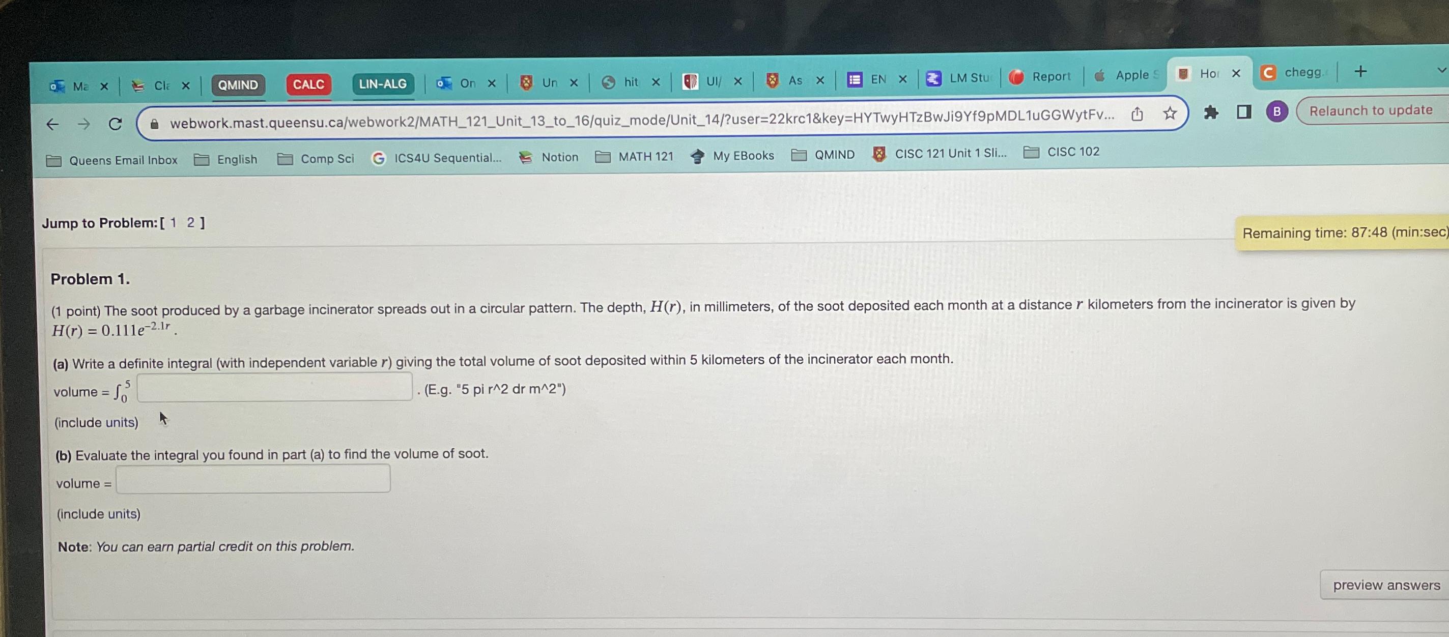 Solved Jump to Problem:[ 112 ]Remaining time: | Chegg.com