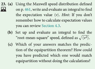 Solved by an EXPERT 23. (a) ﻿Using the Maxwell speed distribution ...