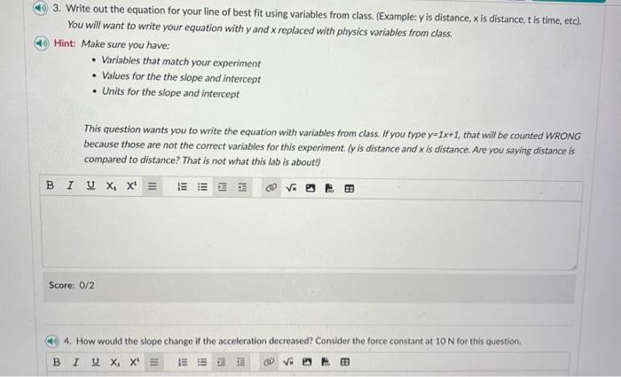 Solved 3. Write out the equation for your line of best fit | Chegg.com