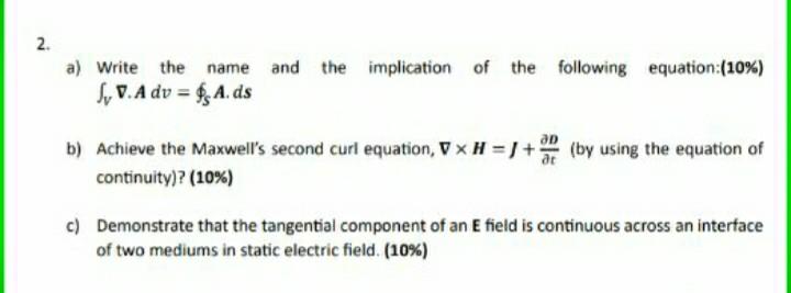 Solved 2. a) Write the name and the implication of the | Chegg.com