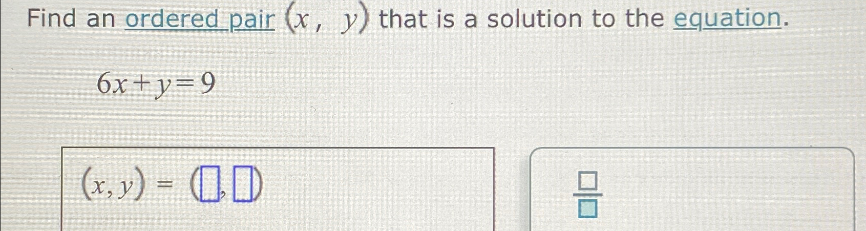 Find an ordered pair (x,y) ﻿that is a solution to the | Chegg.com