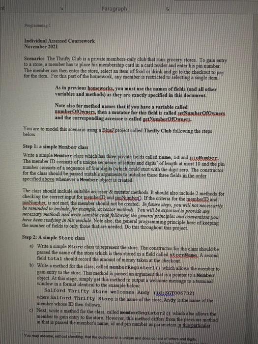 ht IN Paragraph Programming Individual Assessed | Chegg.com