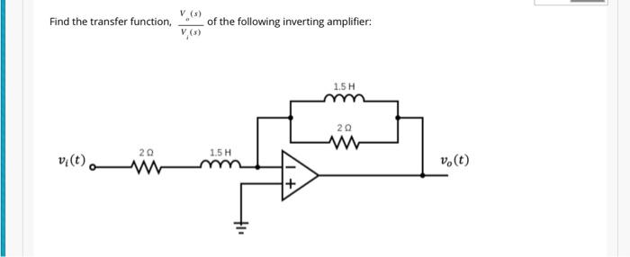Solved Find the transfer function, Vi(s)Va(s) of the | Chegg.com