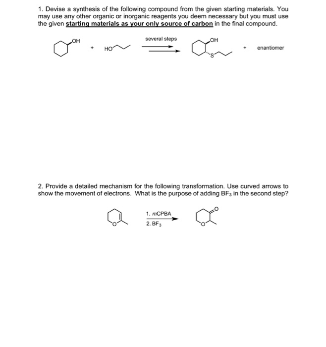 Solved 1. Devise a synthesis of the following compound from | Chegg.com
